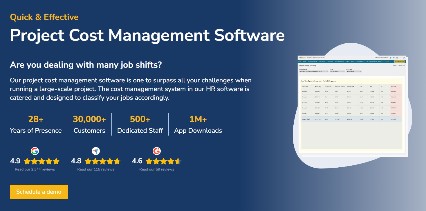 Best Project Cost Management Software | InfoTech Singapore